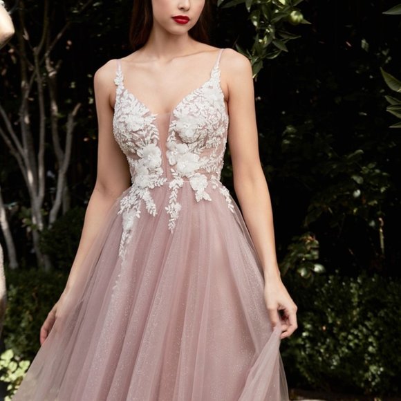 Cinderella | Dresses | New Mauve Color Prom Party Formal Evening Long Maxi Floral Aline Gown ...